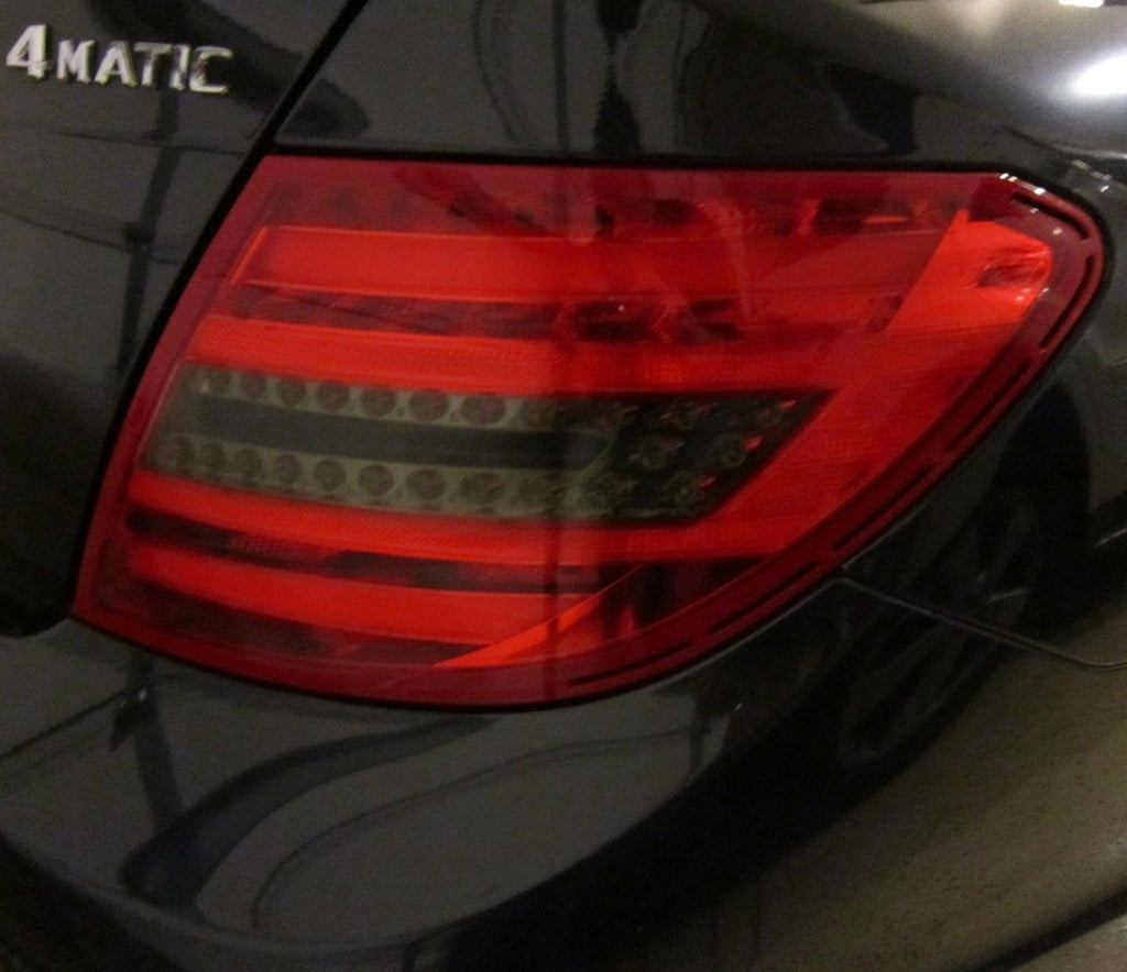 2012 2013 Mercedes C300 C350 C250 Smoked Reverse Light Taillight Overl ...